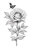 Sketch "Fineline Tattoo, Birth Flowers Rose And..." Tattoo - BlackInk AI