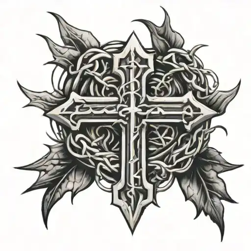2542+ Cross With Thorns Tattoo Ideas in 2025 - BlackInk AI