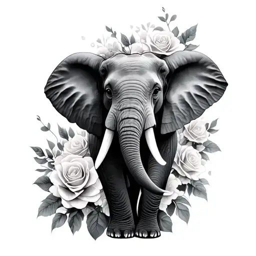 409+ Elephant With Roses Tattoo Ideas in 2025 - BlackInk AI