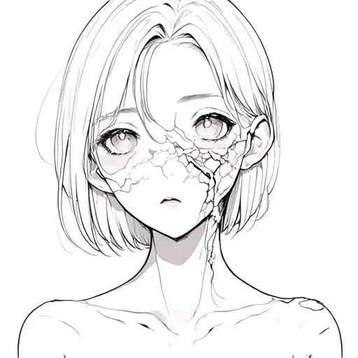 Minimalist "A Beautiful Anime Girl Whose Skin Is..." Tattoo - BlackInk AI
