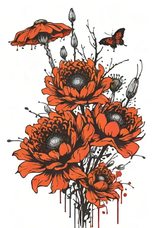 1073+ Poppy And Chrysanthemum Tattoo Ideas in 2025 - BlackInk AI