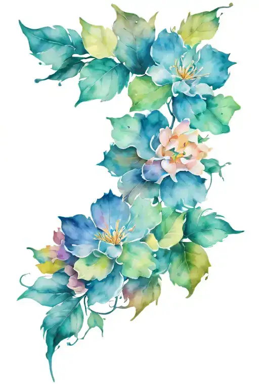 Watercolor "Dnd" Tattoo - BlackInk AI