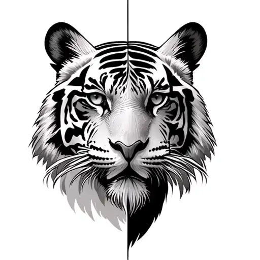 214+ Half Tiger Face Tattoo Ideas in 2025 - BlackInk AI