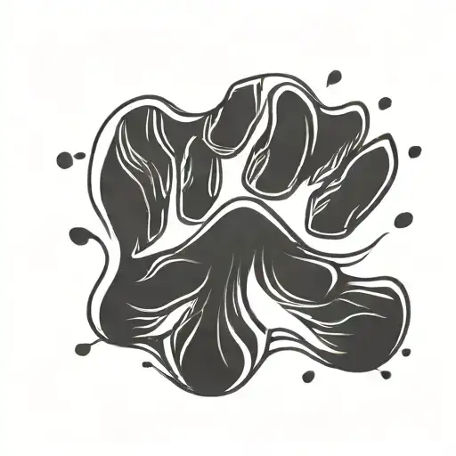 Black and Grey "7 Dog Paw Print Outline Walking" Tattoo - BlackInk AI