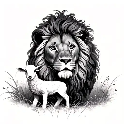 1004+ Lion And Lamb Tattoo Ideas - BlackInk AI
