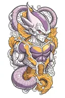 Neo-Traditional "Frieza Dragon Ball" Tattoo - BlackInk AI