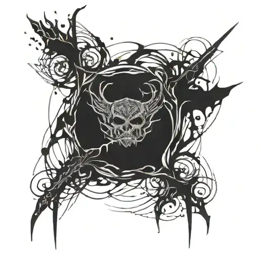 Blackwork "Scratch Scars" Tattoo - BlackInk AI