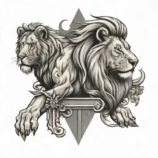 3096+ Lion Cross Tattoo Ideas - BlackInk AI