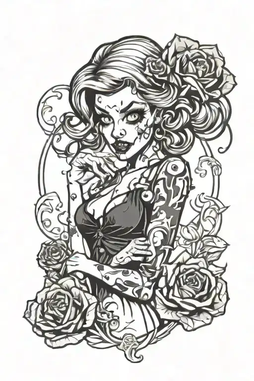 Disegno Tatuaggio Pin Up Zombie Pin Up Girl Tattoo Immagini E