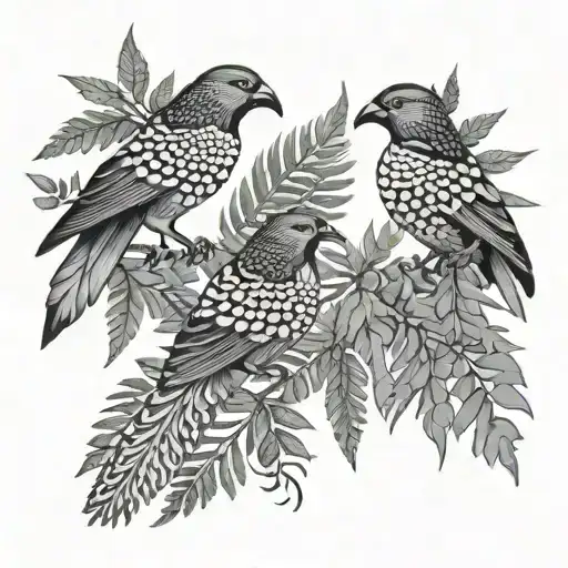 Black and Grey "Māori Tattoo Fern And Two Tui Birds..." Tattoo ...